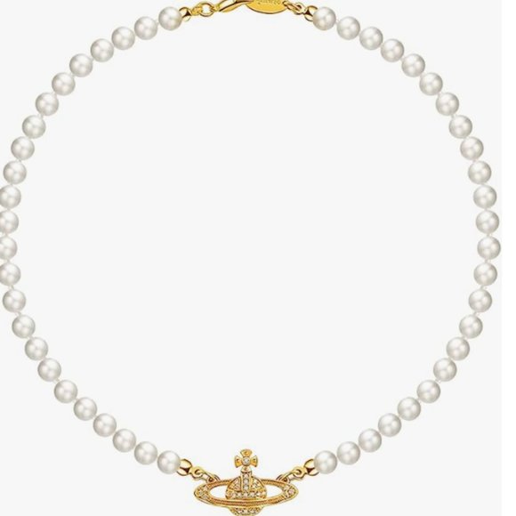 Jewelry | Golden Saturn Pearl Necklace | Poshmark